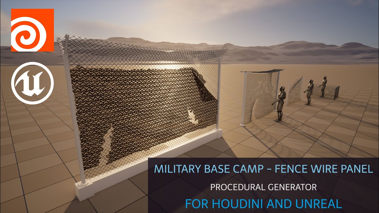 Military Base Camp - Procedural Fence Wire Panel Generator - Preview (powered by Houdini ...