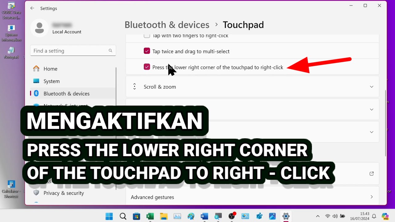 Cara Mengaktifkan "Press The Lower Right Corner Of The Touchpad To ...