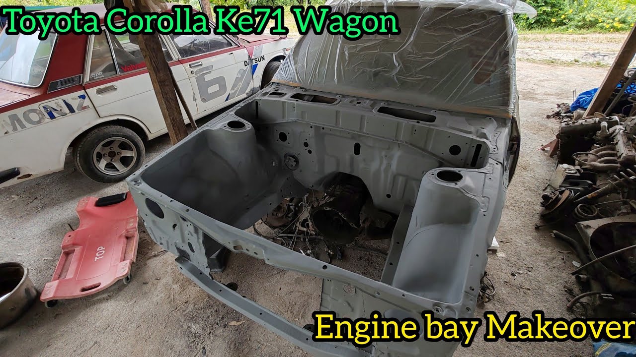 Toyota Corolla KE71 Wagon Engine Bay Makeover - YouTube