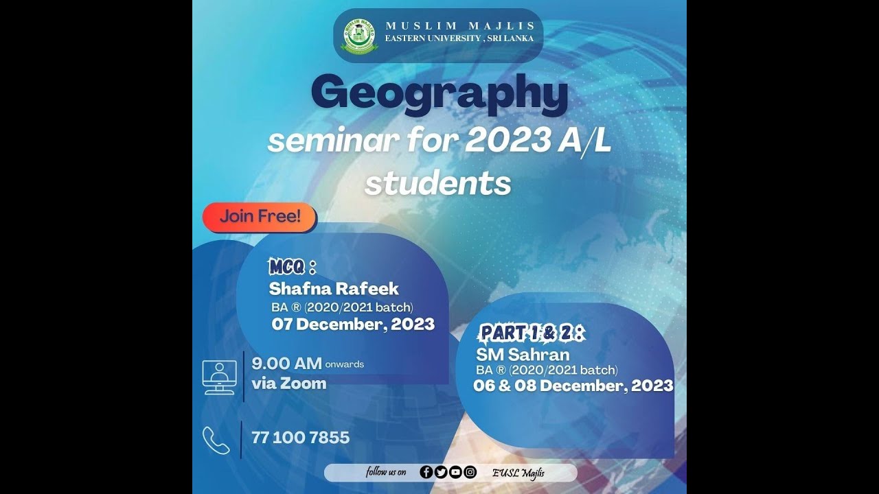 Geography seminar record - YouTube