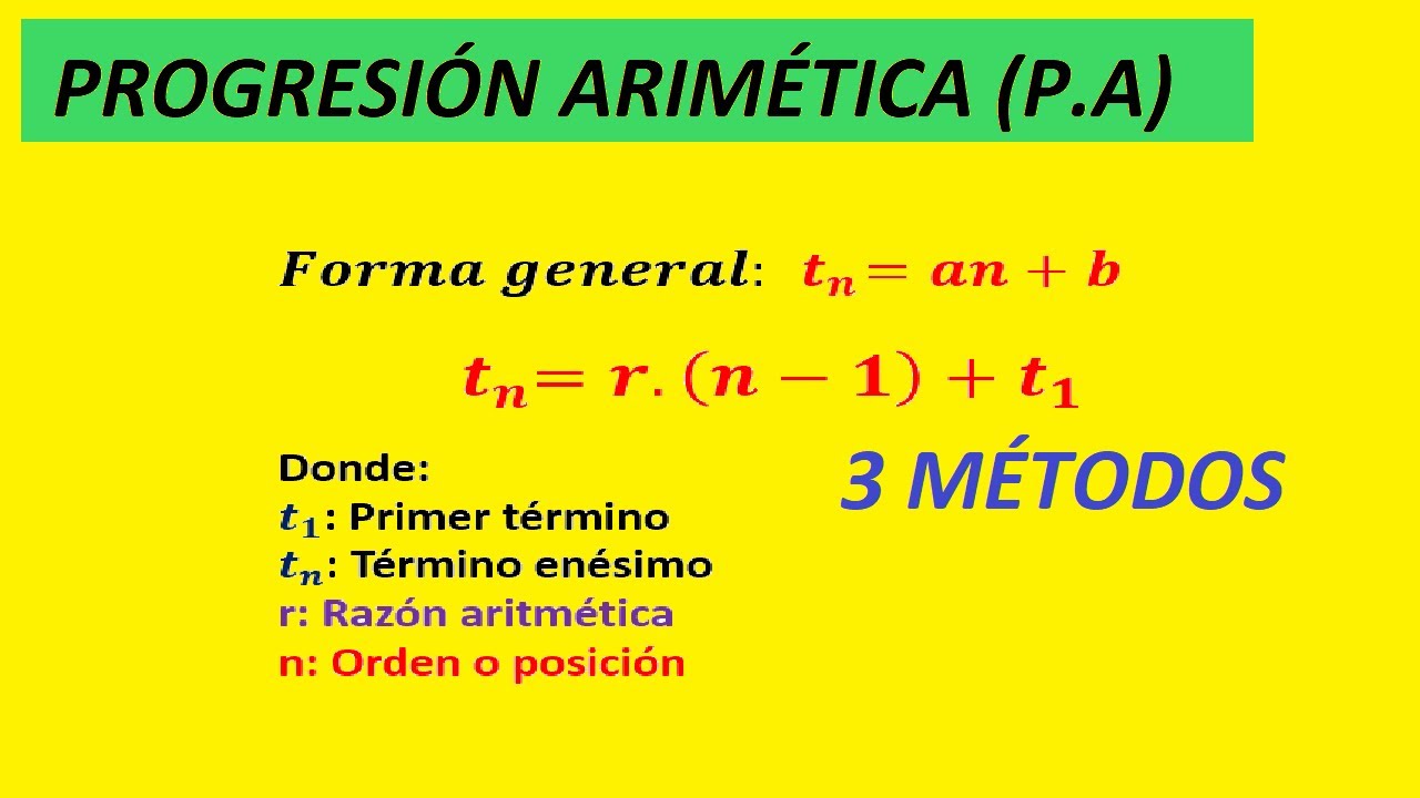 Progrsión aritmética | sucesión lineal | sucesión de primer grado ...