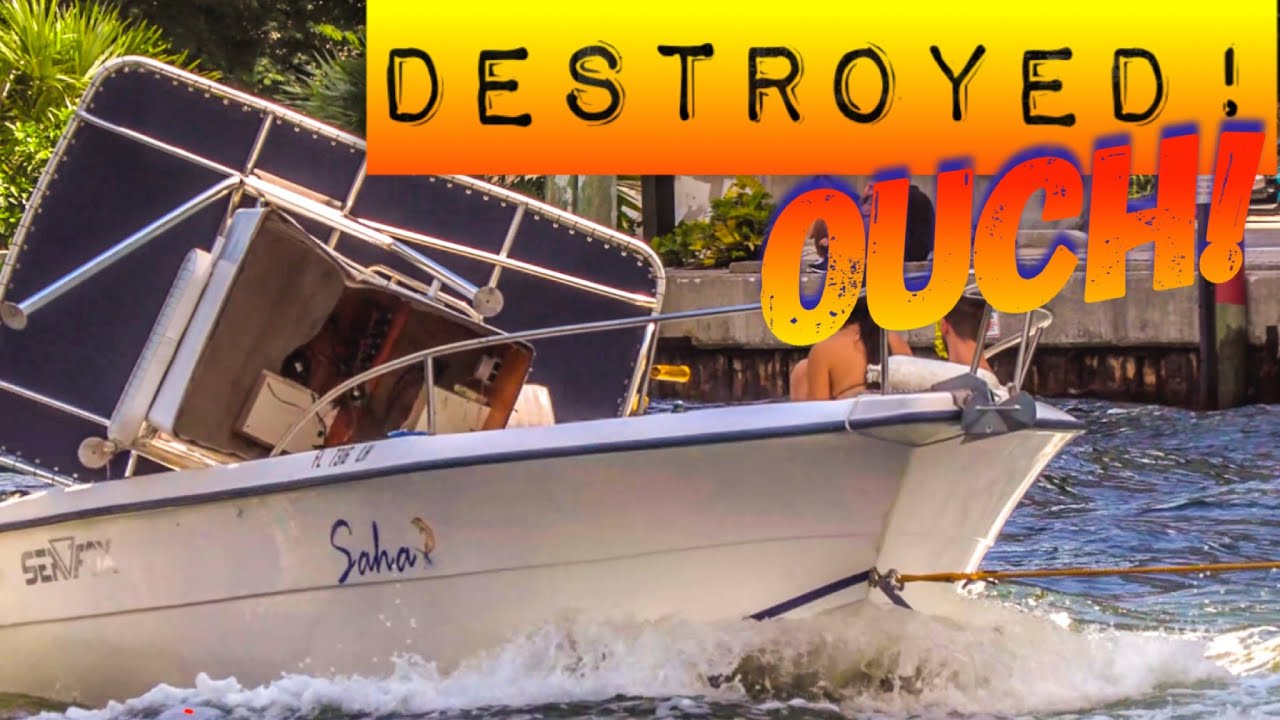 BOAT GETS DESTROYED! CENTER CONSOLE RIPPED OFF | HAULOVER INLET BOATS ...
