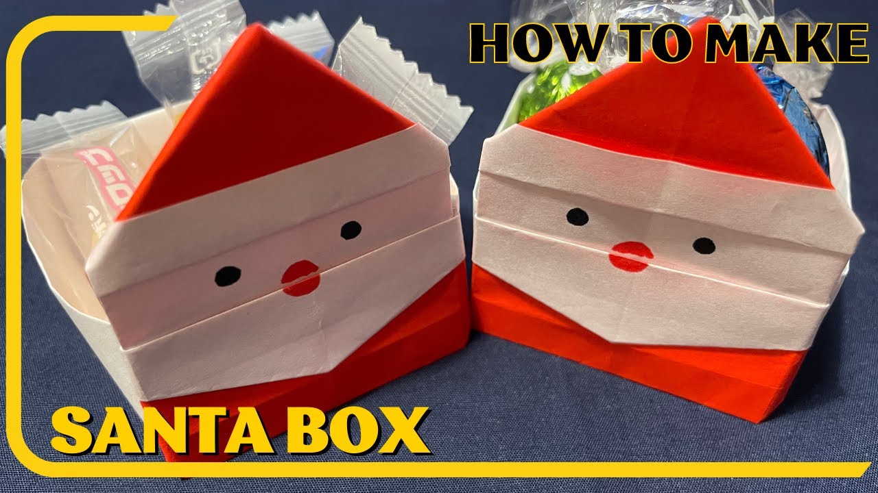【Christmas Origami】How To Make Santa Box??? - YouTube