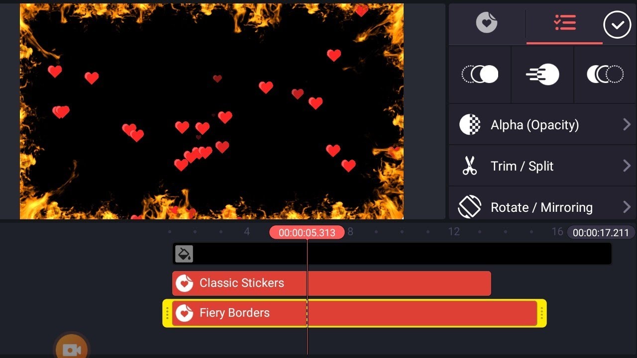 Heart love design|| New kinemaster fire frame design|love design ...