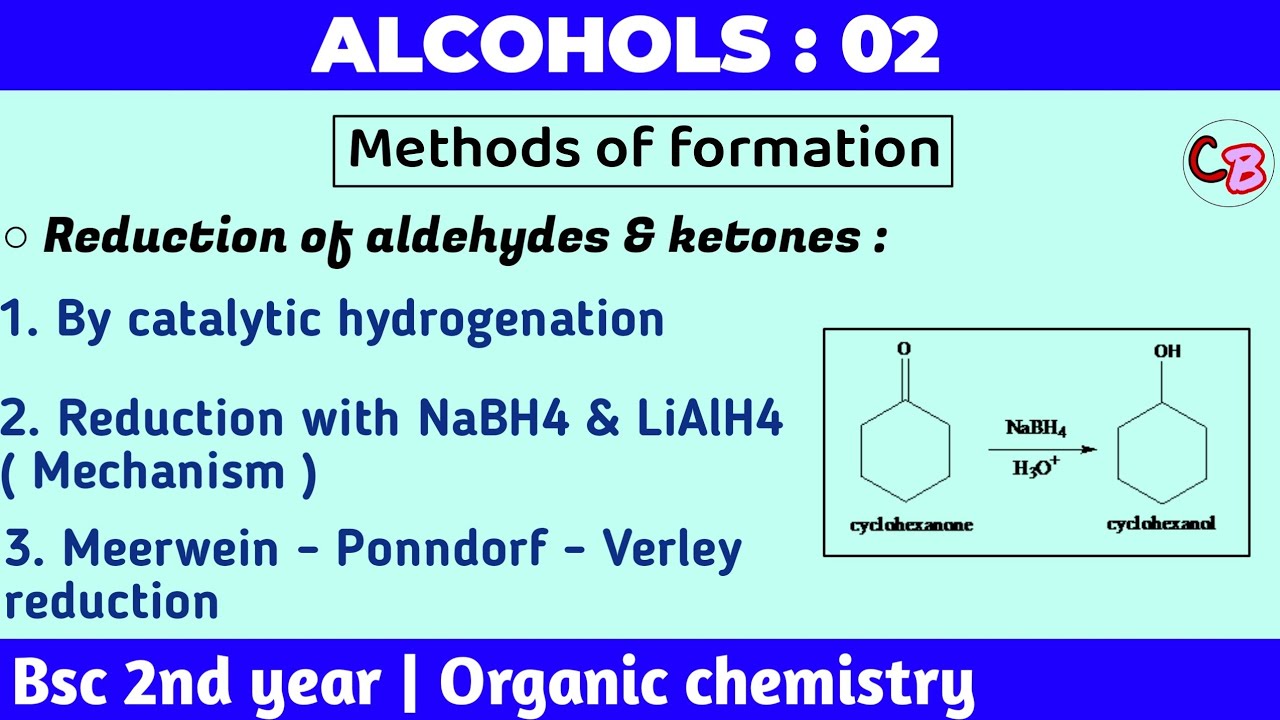 Methods of formation of alcohols : 01 | Alcohols - Bsc 2nd year organic ...