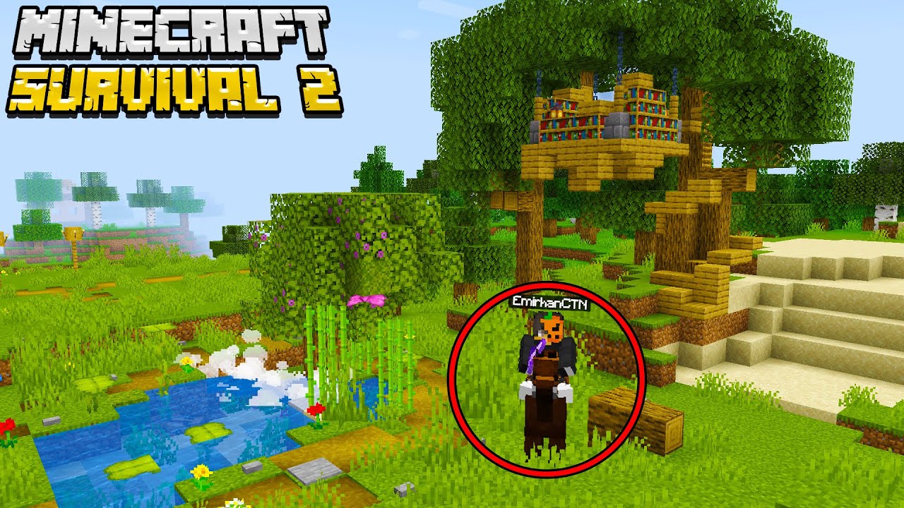 Müthiş Büyü Ağacı, Ufak Dere ve Acı Kayıp... Minecraft Survival #2 ...