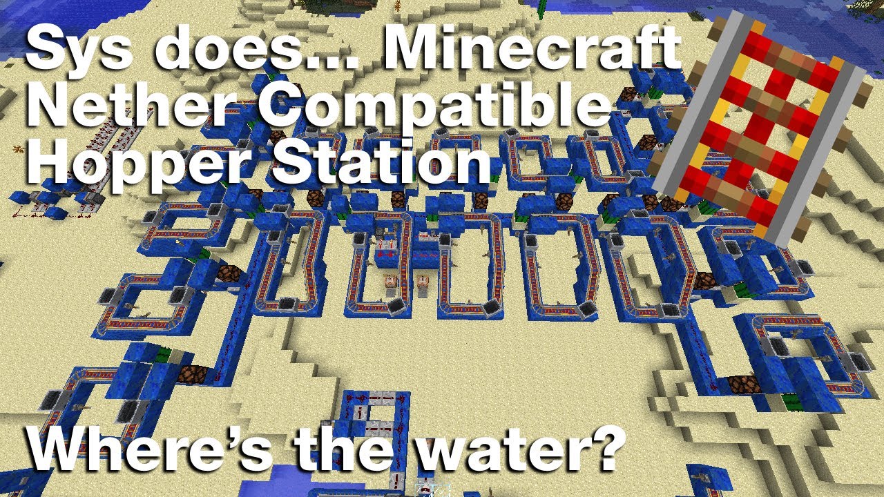 Minecraft: 100% Nether Compatible Hopper Station - YouTube