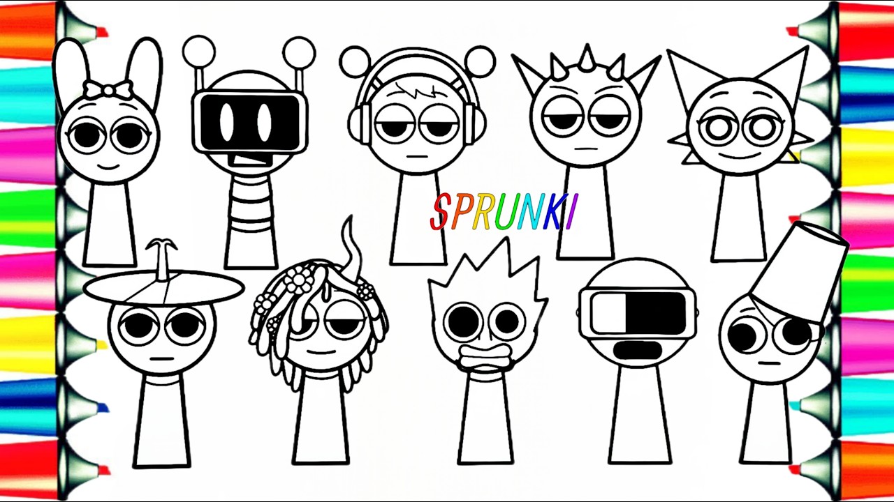 INCREDIBOX SPRUNKI Coloring Pages New / HOW TO COLOR ALL SPRUNKI ...