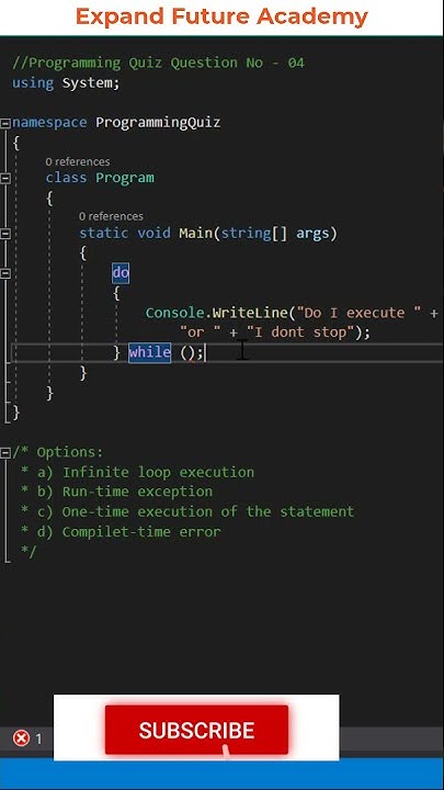 Solution For Programming Quiz Questions Q4 Expand Future Academy Shorts Csharp Dotnet