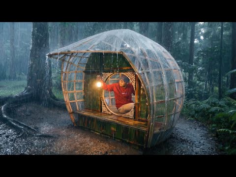 Şiddetli Yağmurda Gerçekten Muhteşem Bir Barınak İnşa Etme Mücadelem