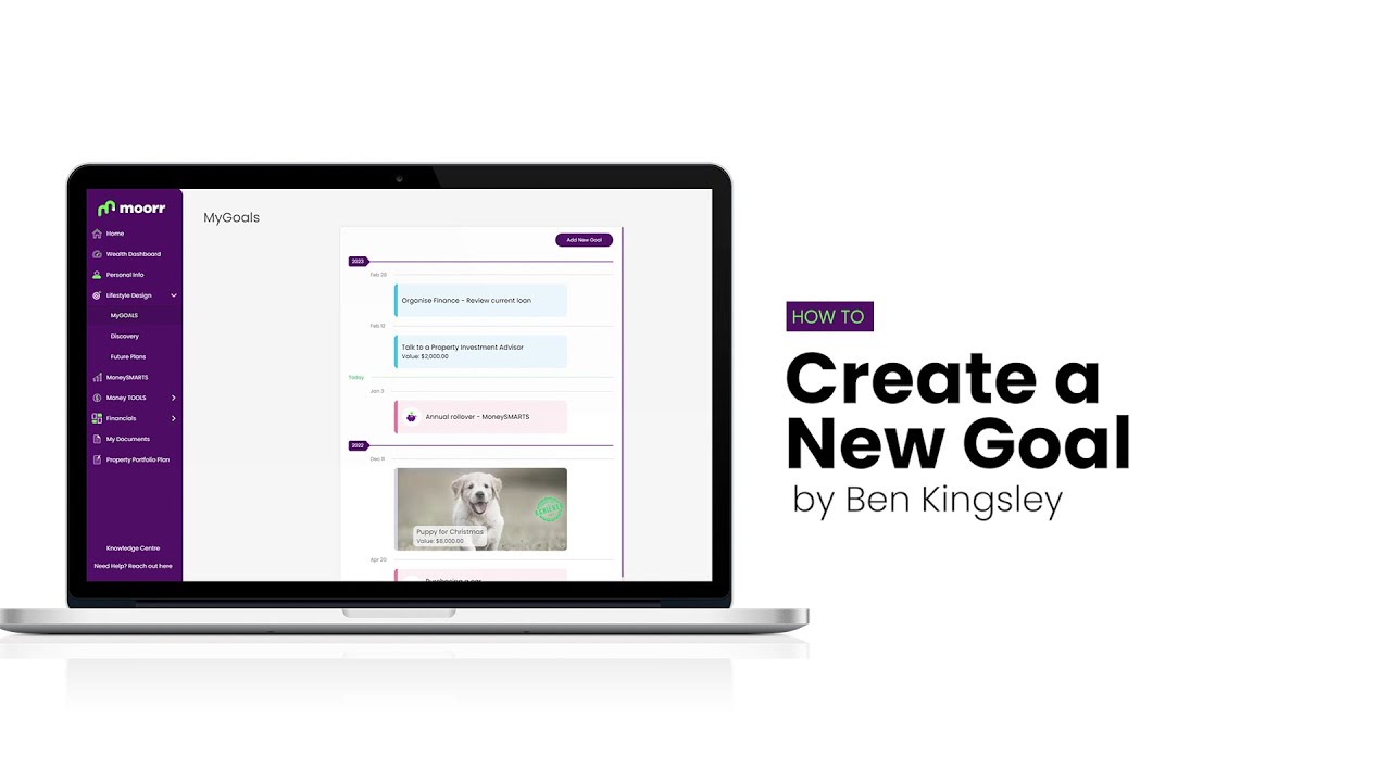 How to create a new goal in Moorr® - YouTube