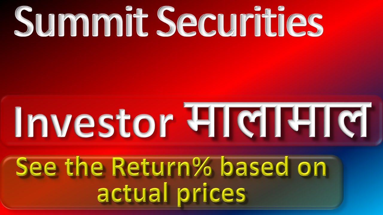 Summit Securities Price Analysis - YouTube