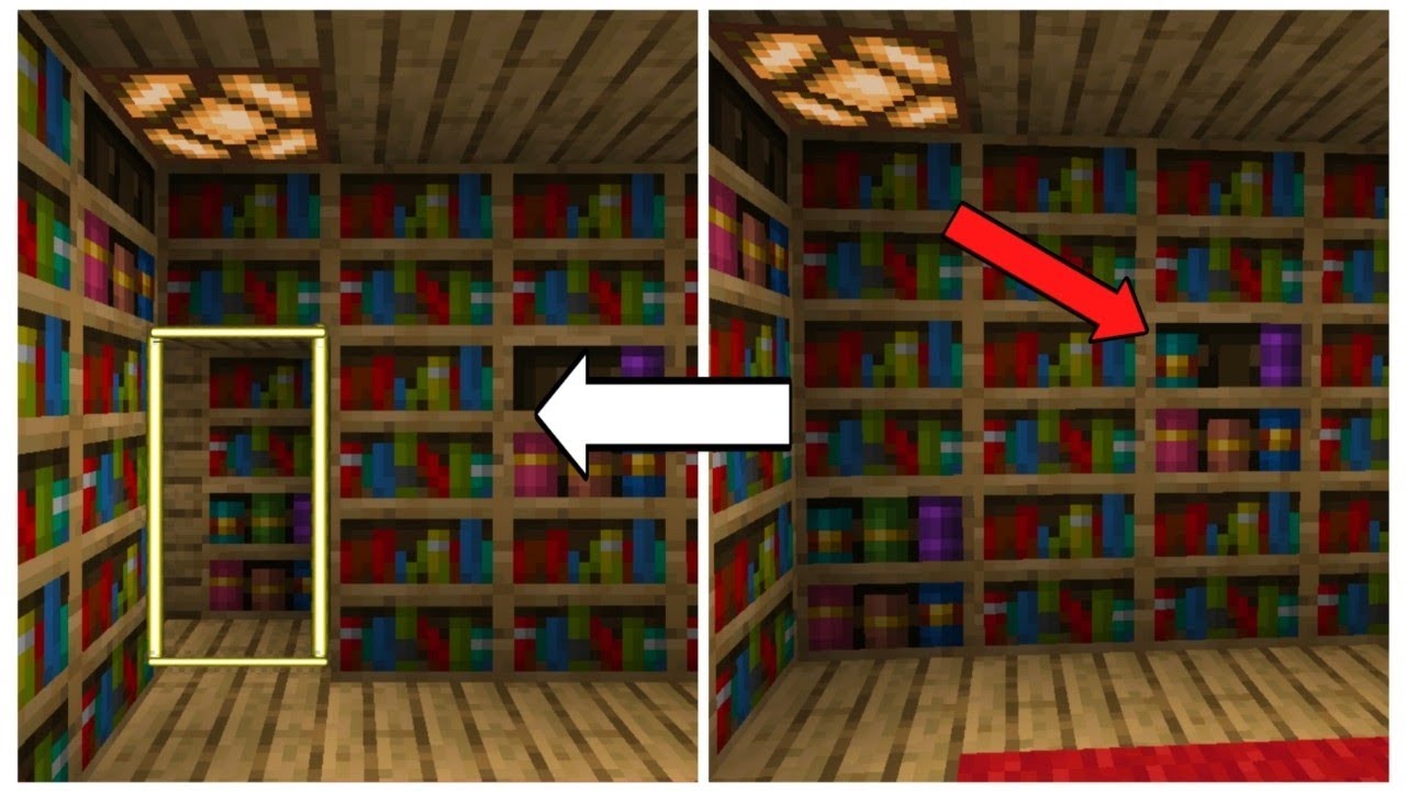 HOW TO MAKE A CHISELED BOOKSHELF SECRET DOOR IN MINECRAFT - YouTube