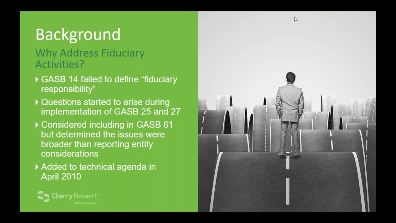 Webinar: GASB 84 - Fiduciary Activities - YouTube