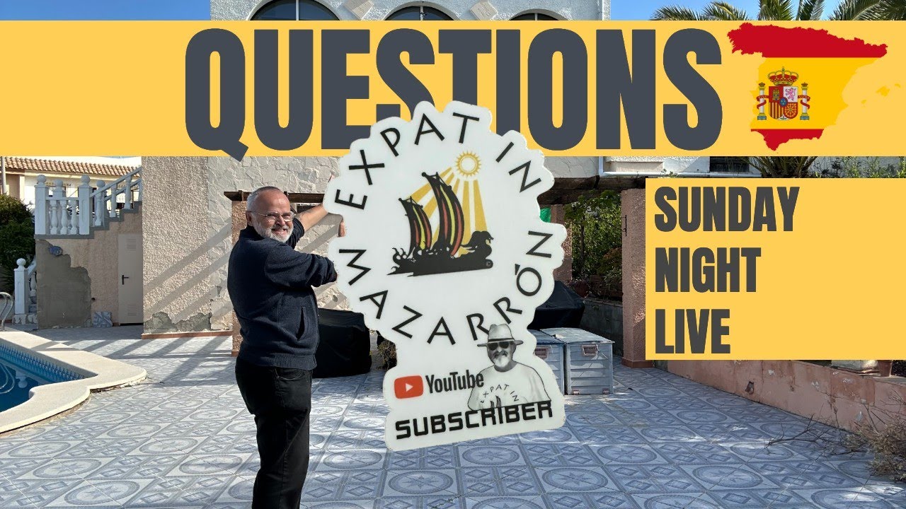 Questions about Spain & Free Sticker Sunday Live #expatinmazarron - YouTube