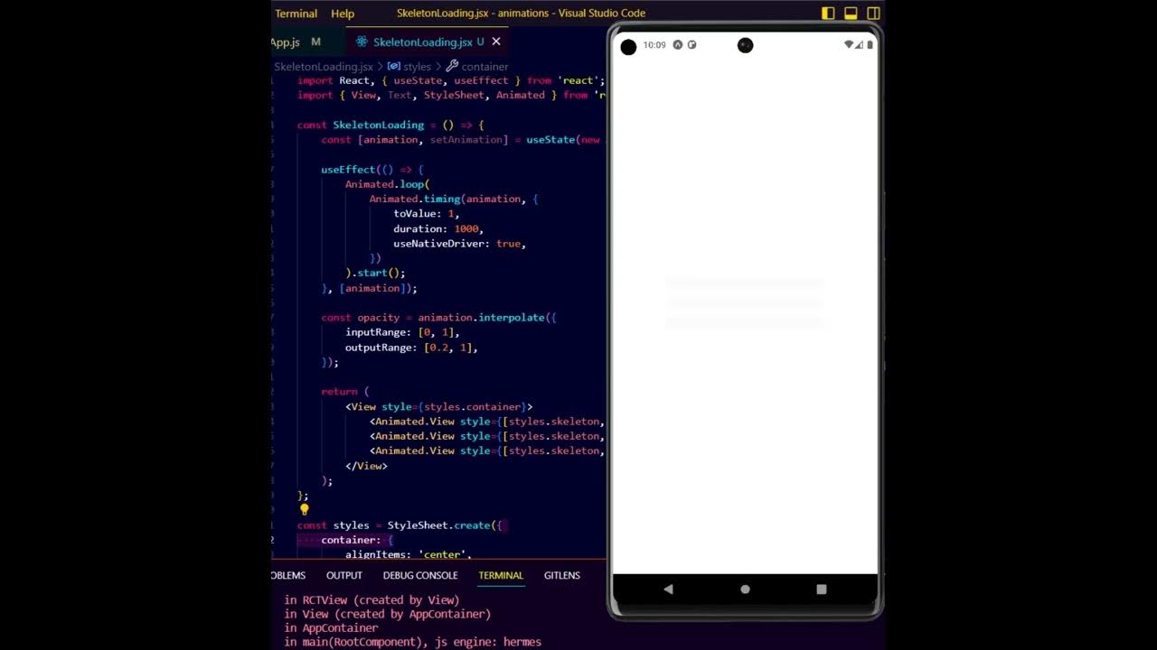 React native skeleton loading using Animation - YouTube