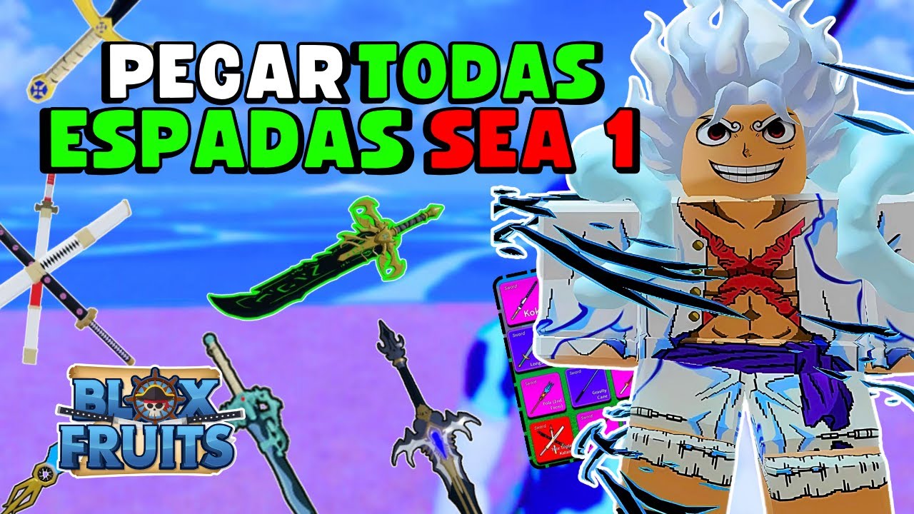 COMO PEGAR TODAS as ESPADAS do BLOX FRUITS SEA 1 (ESPADAS de VENDEDORES ...