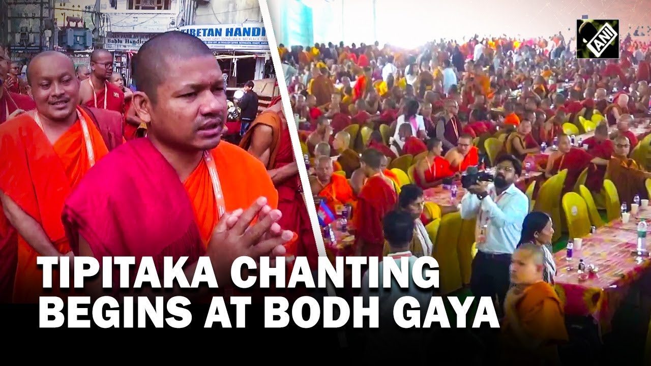 Bihar: Thousands of monks, nuns from across the world participate in Tipitaka chanting in Bodh ...