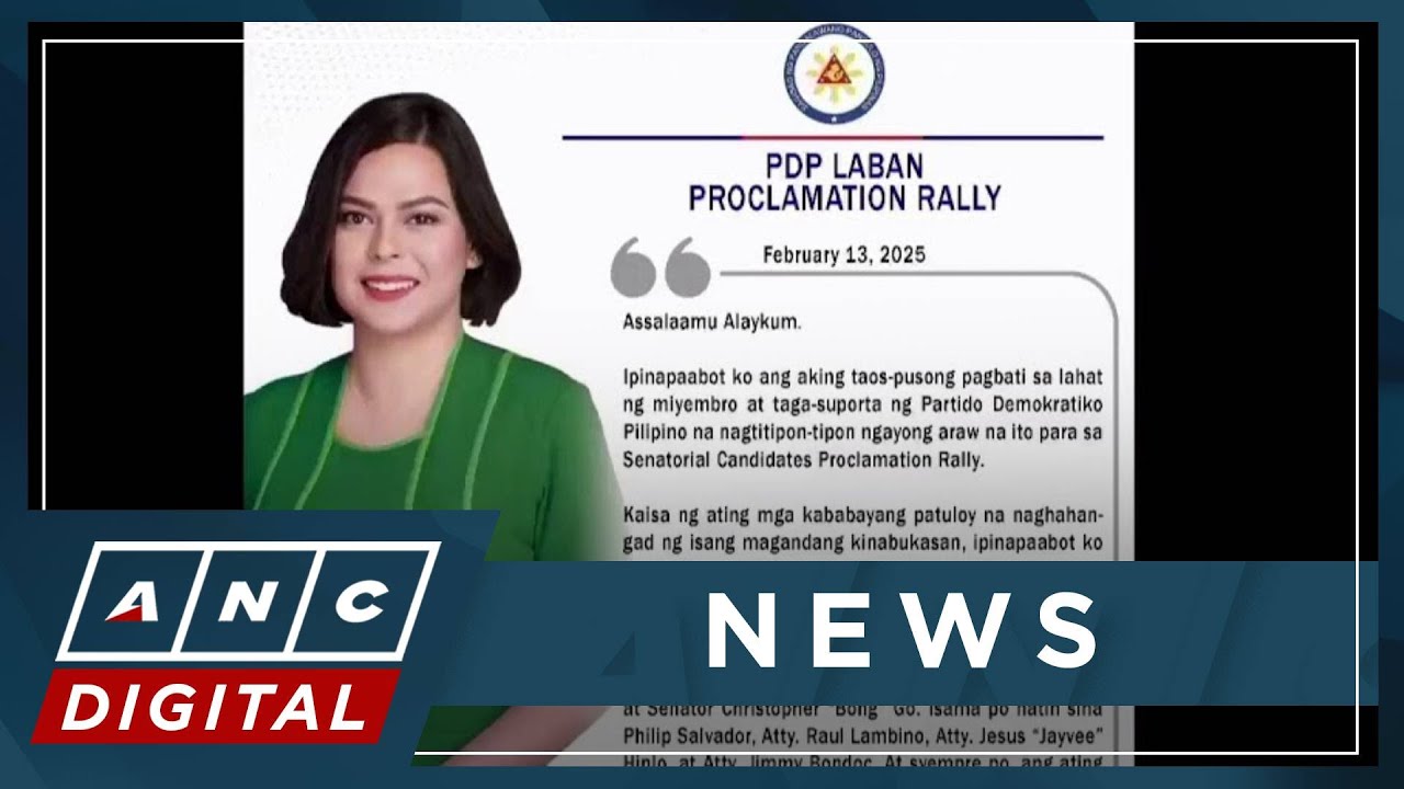 VP Duterte appeals for support for PDP slate in message as she skips ...