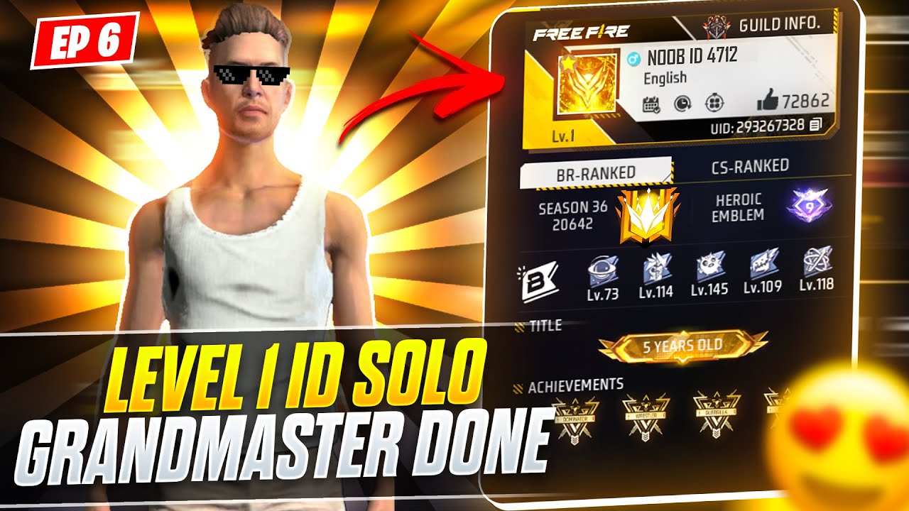 Finally Solo GRANDMASTER Level 1 ID (THE END) 💕 || GRENADE Hacker ...