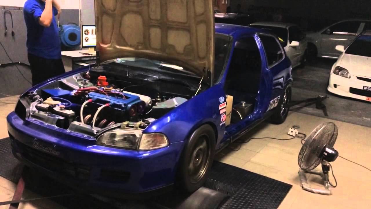 Honda Civic EG6 dyno Vtec - YouTube