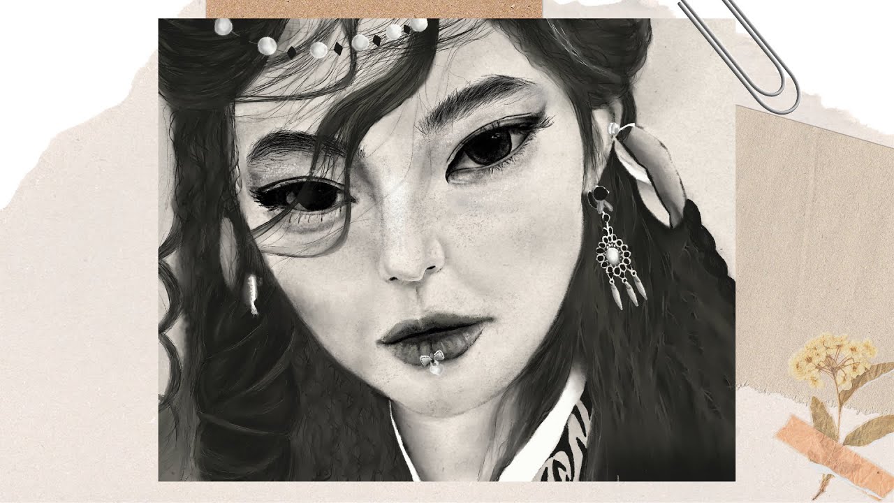 Portrait drawing time lapse | Complete drawing process (Part 2) - YouTube