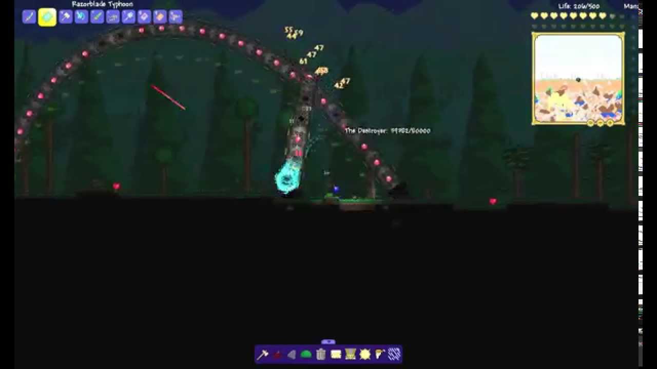 Terraria : Razorblade Typhoon vs Destroyer. - YouTube