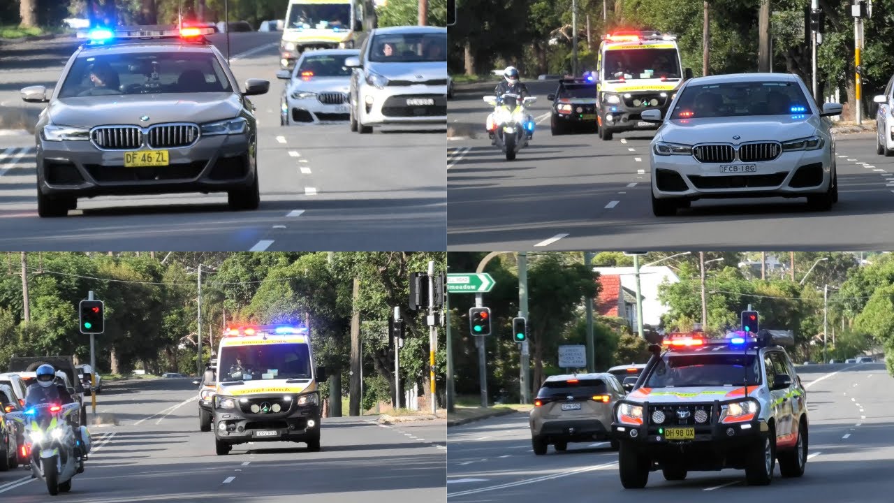 [Police Escort] NSW Police Highway Patrol Escorting Ambulance and ...