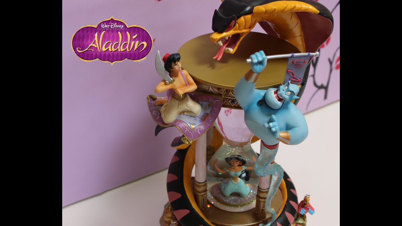 Disney Aladdin Snow globe ♥ Aladdin Princess Jasmine Genie Abu Jafar ...