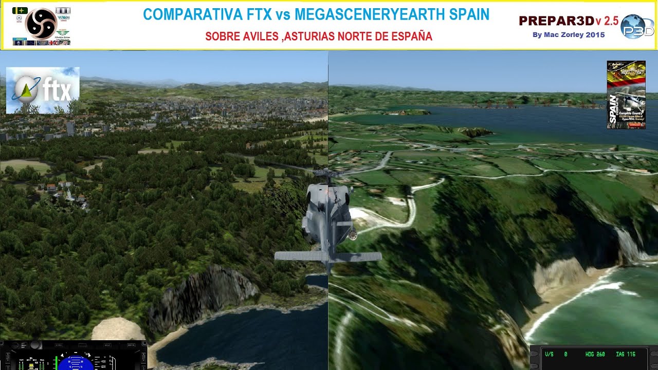 [P3D v2.5] Evaluo MegaSceneryEarth Spain vs FTX Global, Vector y OpenLC ...