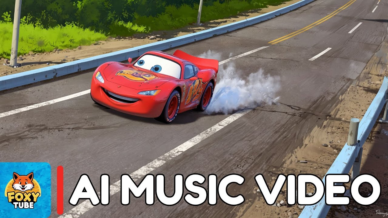 Pixar Cars Lightning McQueen Highway Racing Music Video - YouTube