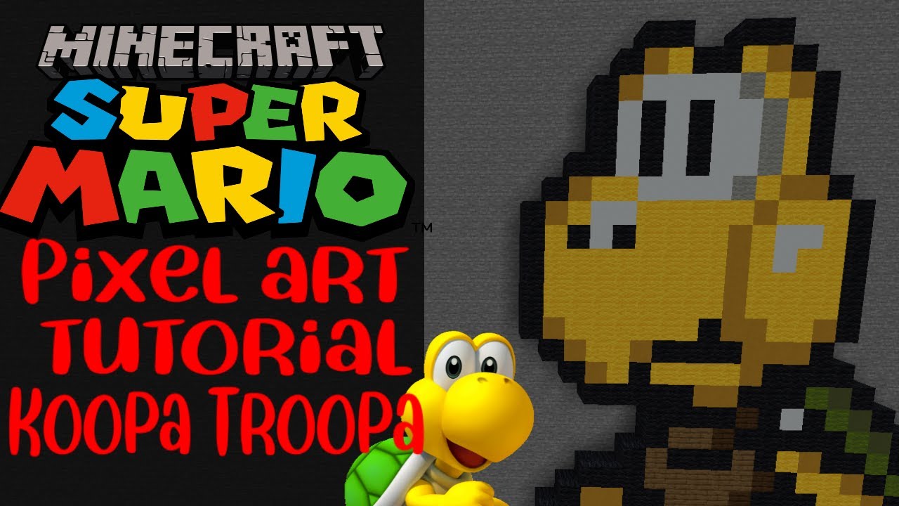 Minecraft Pixel art tutorial Koopa Troopa - YouTube