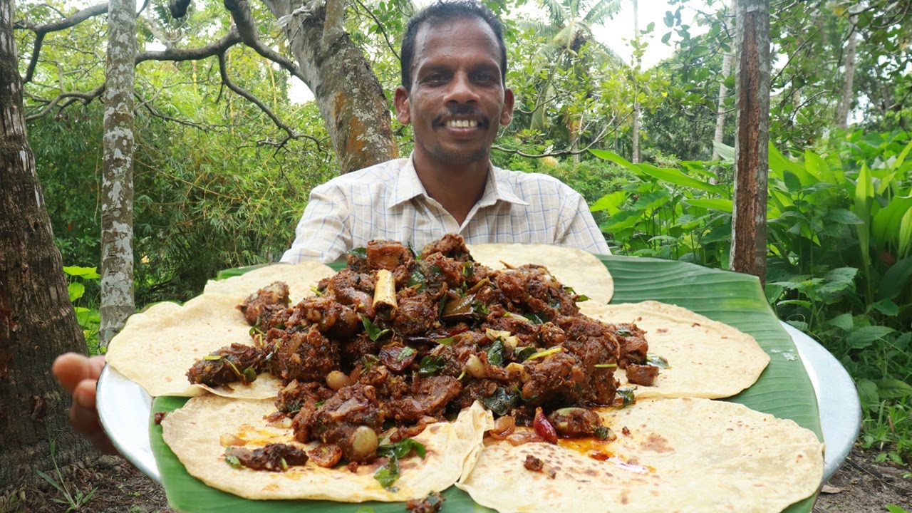 MUTTON CHUKKA | Mutton Recipe | Cooking and Eating in Village - YouTube