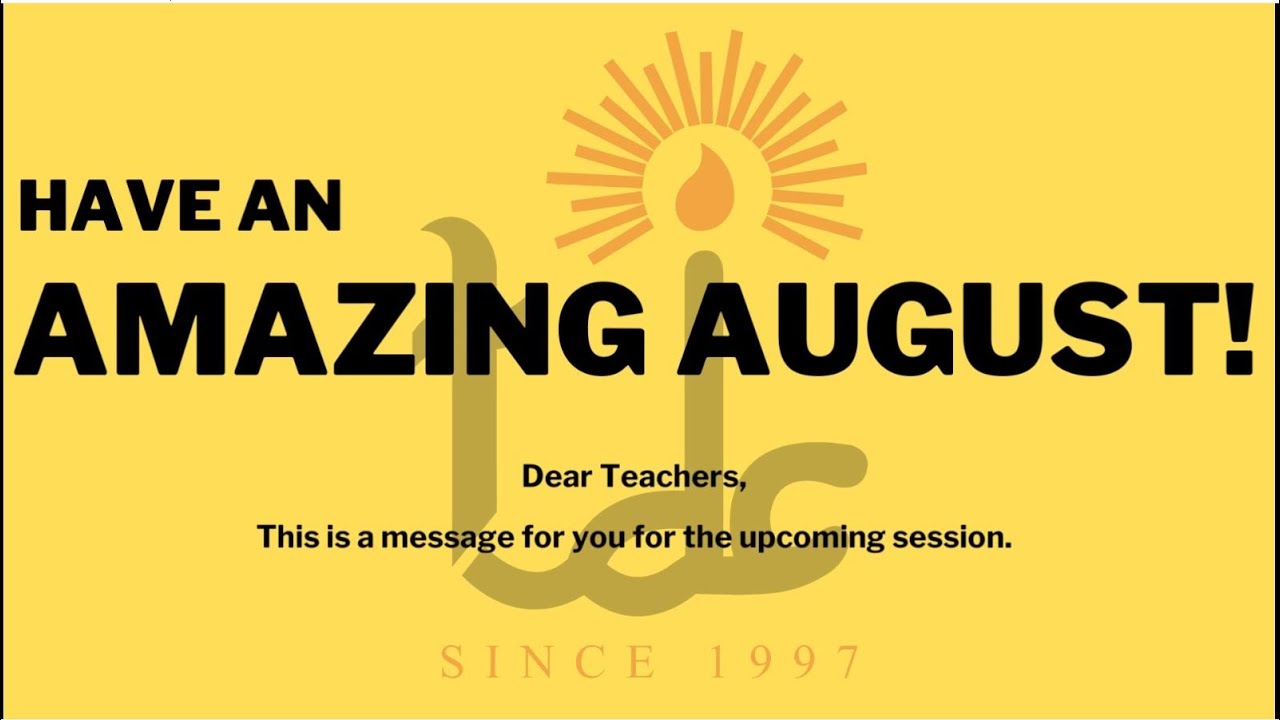 AMAZING AUGUST│Start a New Session with Hope│Abbas Husain - YouTube