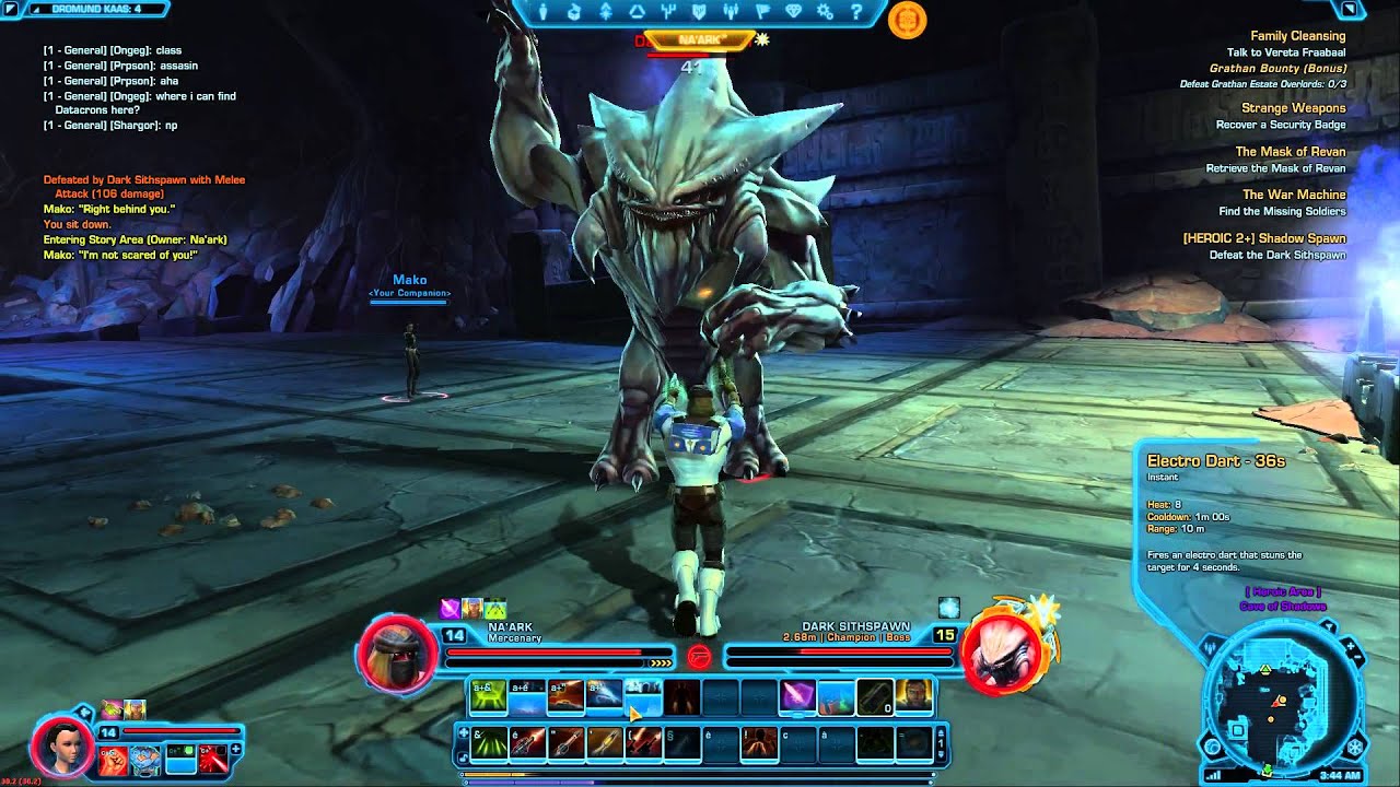 Swtor - Heroic+2 Shadow Spawn Final Solo Attempt - YouTube