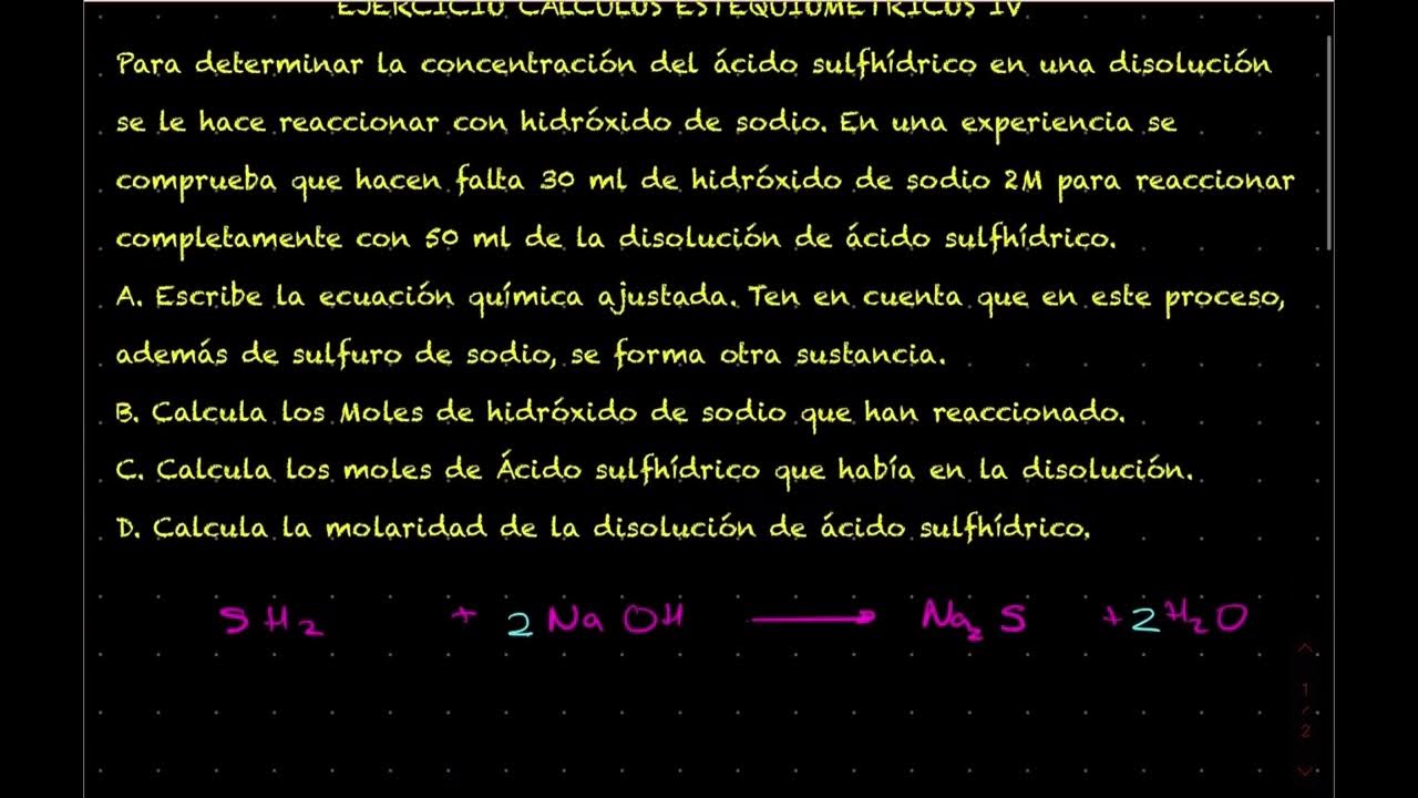 Ejercicio cálculos estequiométricos IV - YouTube