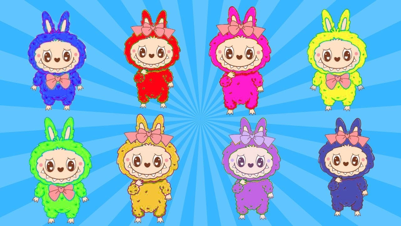 Colors Name for Kids | Colors with Labubu | Red, Yellow, Blue, Green ...