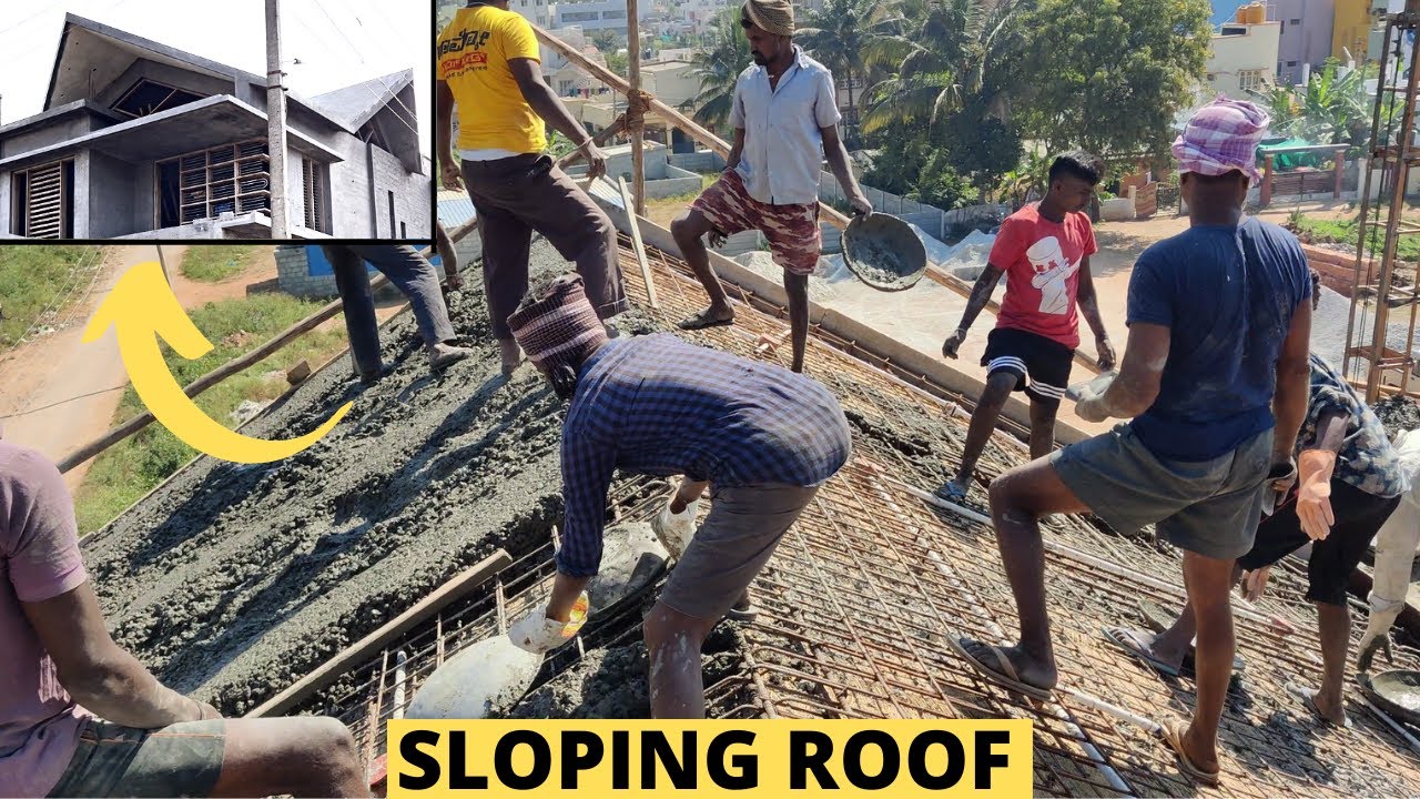 How To construct SLOPING ROOF and Cantilever Slab - A2Z Construction ...