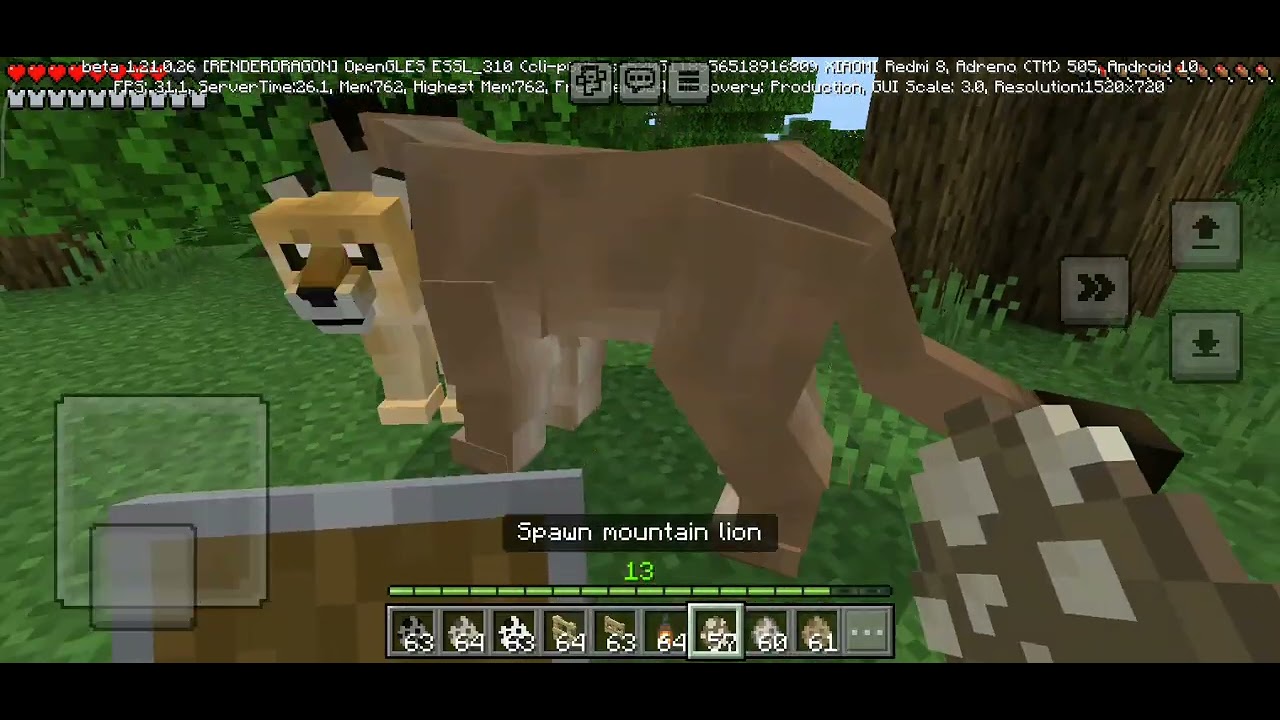 Animals mod in Minecraft elephant African lion different tigers ...