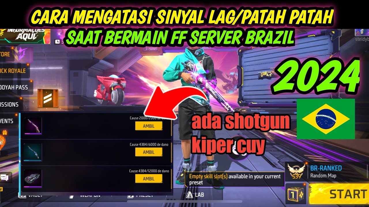 100% BERHASIL‼️CARA MENGATASI LAG SAAT MAIN FF DI SERVER BRAZIL - YouTube