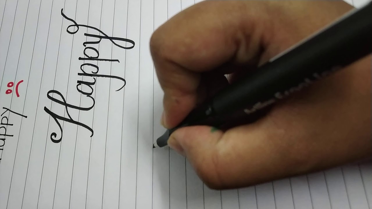 How To Write Word Happy In Three Different Styles Cursive Fonts How To Write Word Happy In Three Different Styles Cursive Fonts