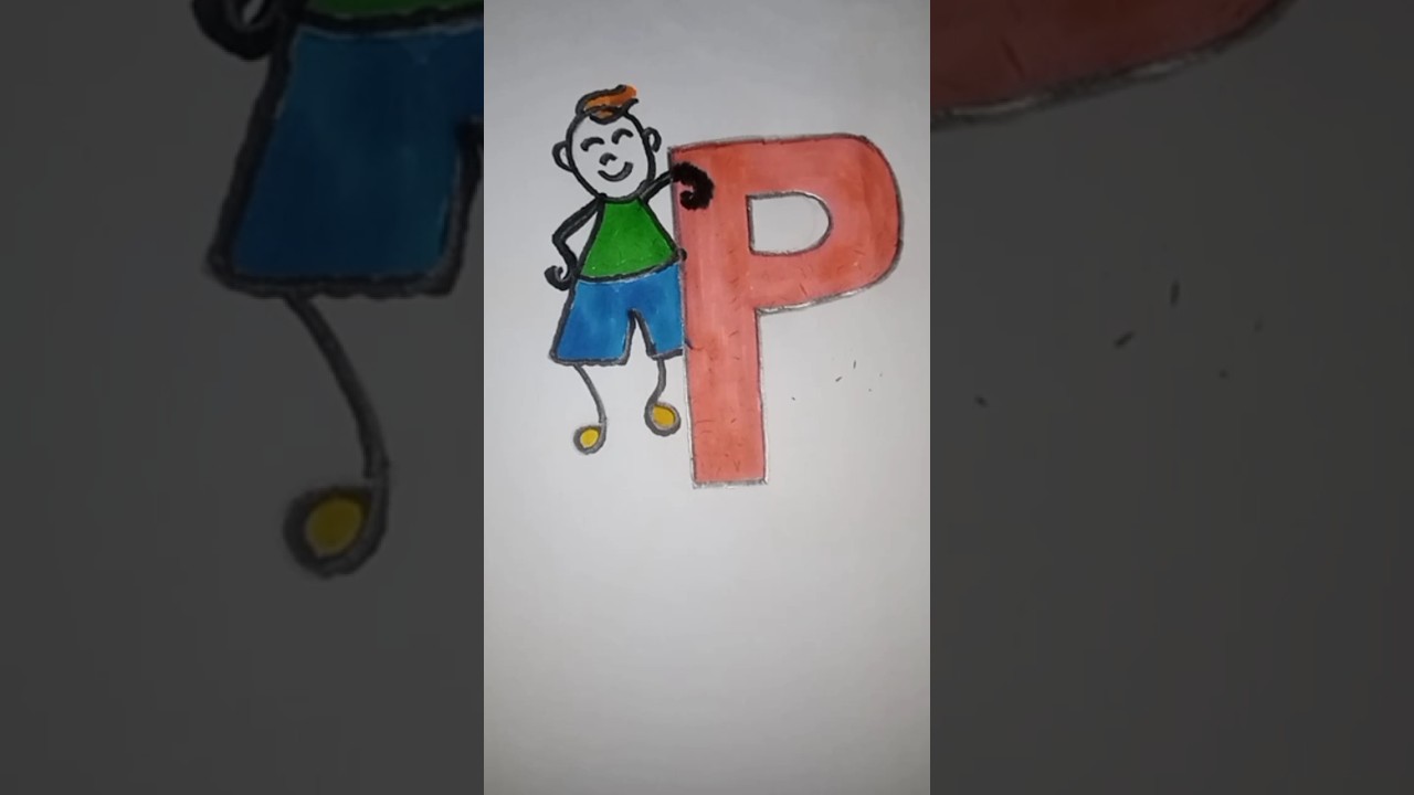 Cartoon Alphabet P & Q Drawing For Kids.Shorts P,Q Cartoon Drawing ...