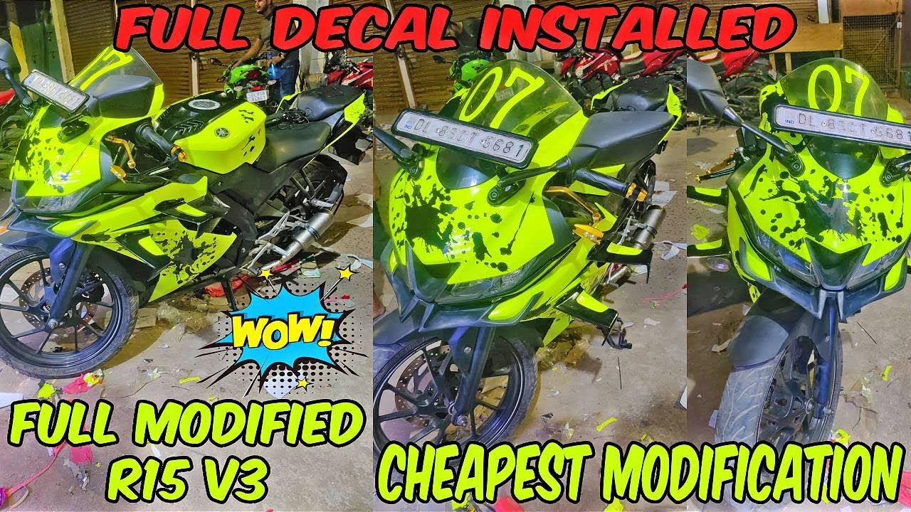 Yamaha R15 Neon Splash Wrapping | Decal on R15 V3 in cheapest price ...
