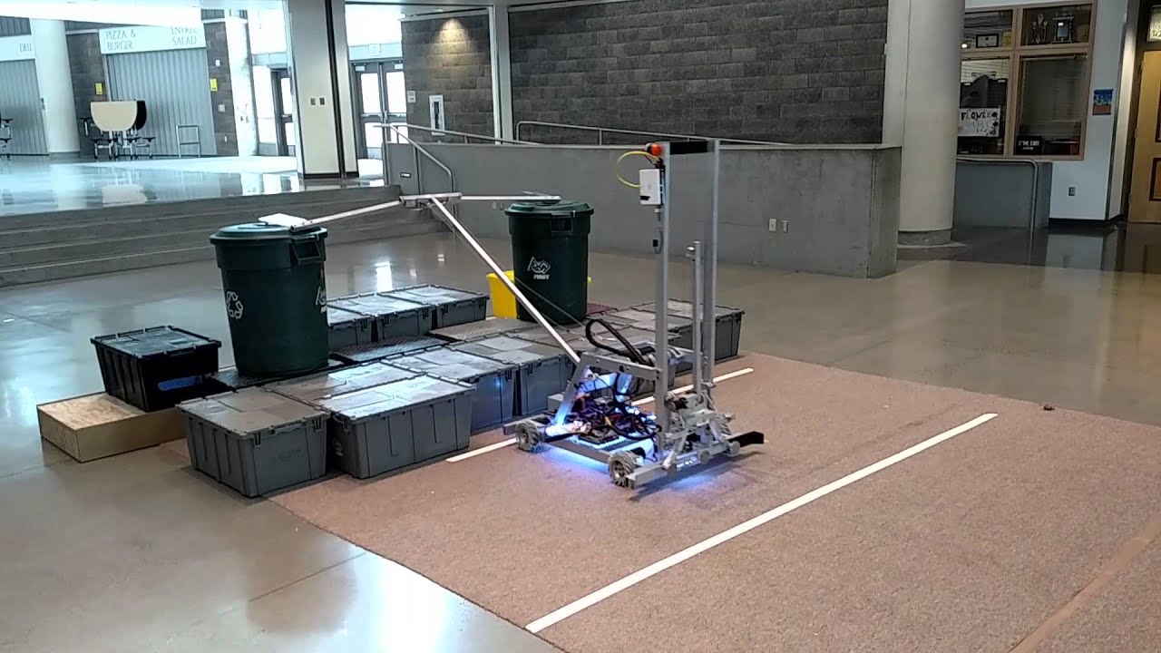 FRC 2522 Testing Autonomous Two Can Grabber Attachment - YouTube