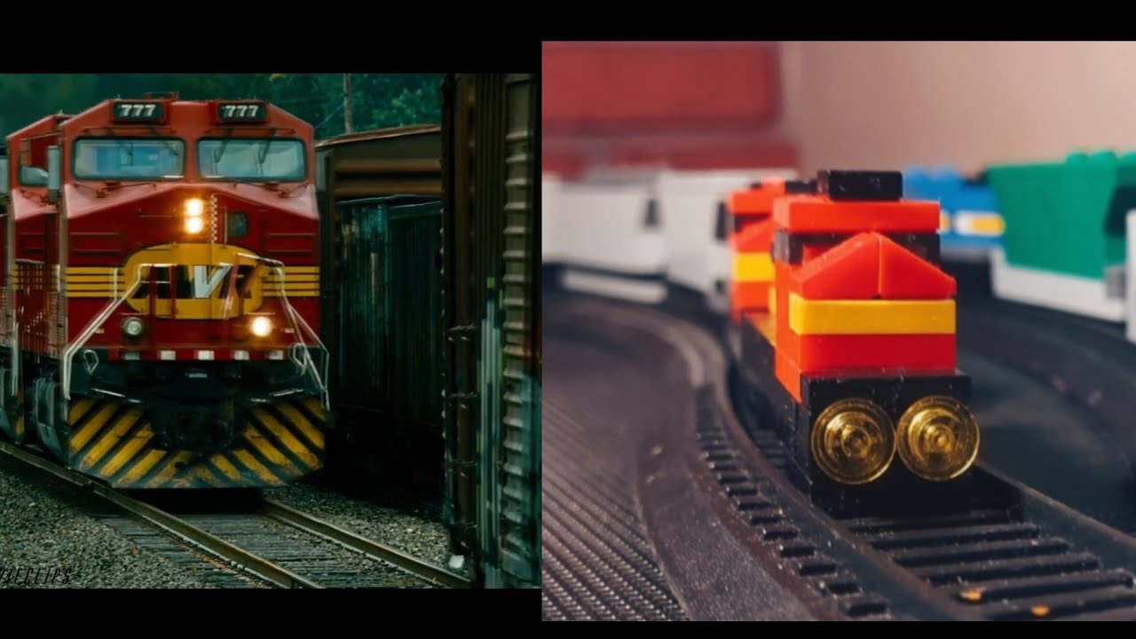 lego vs real unstoppable train |train collision| - YouTube