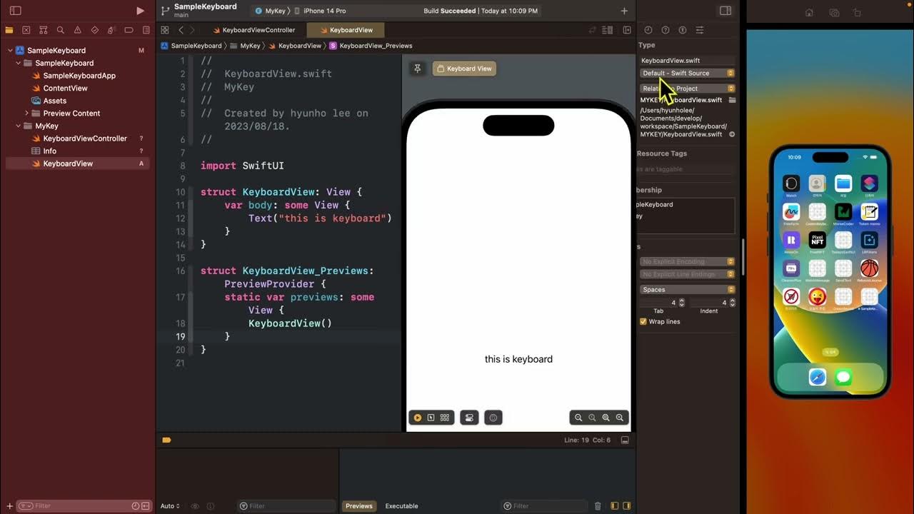 Custom Keyboard Extension SwiftUI로 구현하기 - YouTube