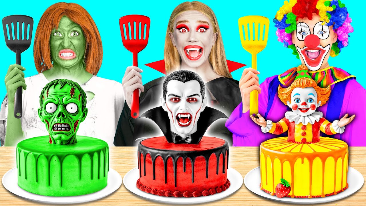 Vampire vs Clown vs Zombie Cooking Challenge by TeamTeen - YouTube