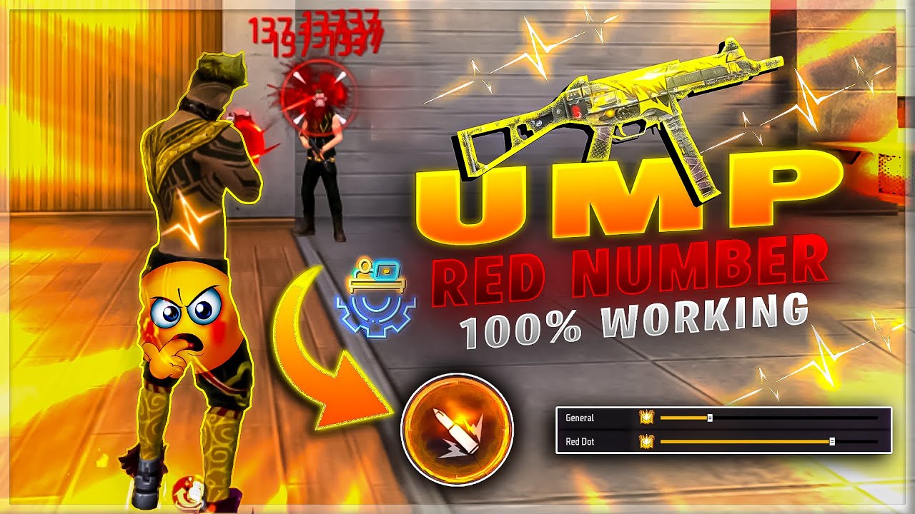 UMP Headshot Trick In Free Fire || UMP Only Red Number Trick || SMG Gun ...