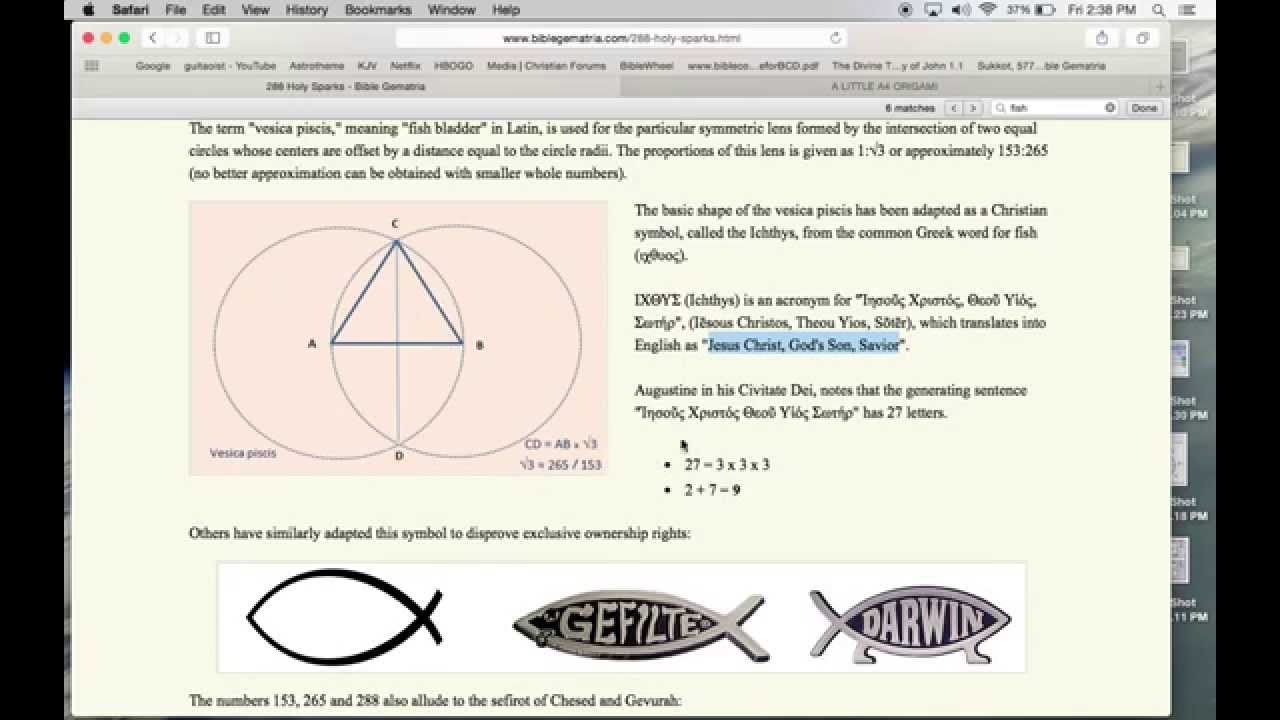 153=Geometrical Fish Symbol, 1260=666=ISO A4 Paper=Gen 1:1 - YouTube
