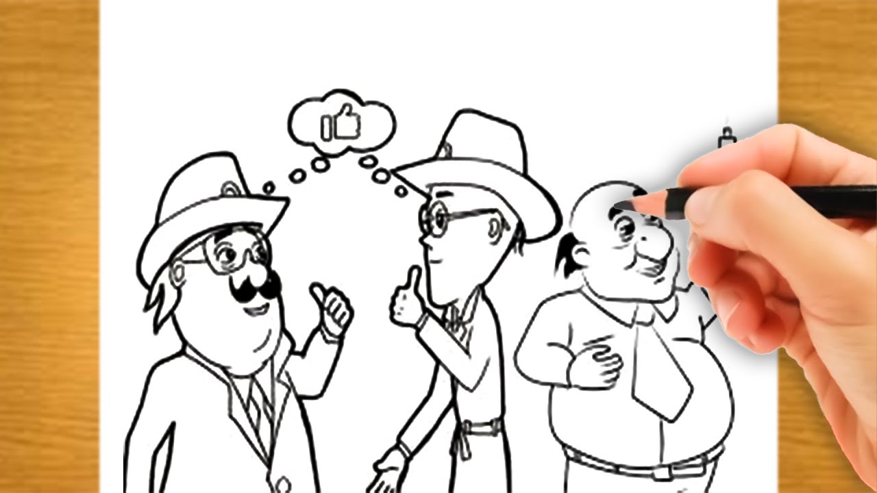 How To Draw Motu From Motu Patlu | Motu Drawing Step By Step Tutorial ...